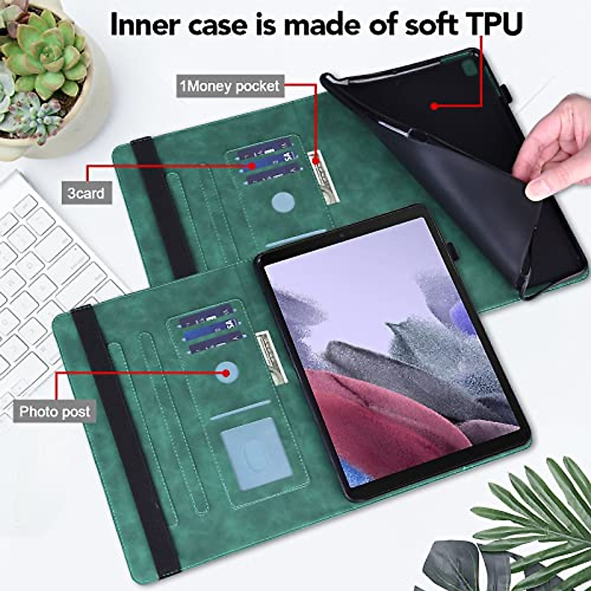 VODEFOX Case for iPad Air 6th Generation 11 Inch (M2) 2024/ iPad Air 5th/4th Gen 2022/2020/iPad Pro 11 4th Gen 2022 / 3rd Gen 2021/ 2nd Gen 2020 / 1st Gen 2018 - Green