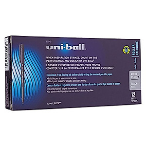 uni-ball 60040 Onyx Roller Ball Stick Dye-Based Pen Black Ink Micro Dozen