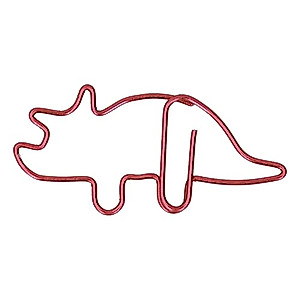 Pssopp 100Pcs Animal Shaped Paperclip, Dinosaur Shaped Coated Paper Clips Bookmark Clips Office Supplies for Document