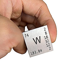 The 1 inch Pure Metal Tungsten Density Cube for Element Collections Lab Experiment Material Hobbies,Simple Substance Block Display, DIY