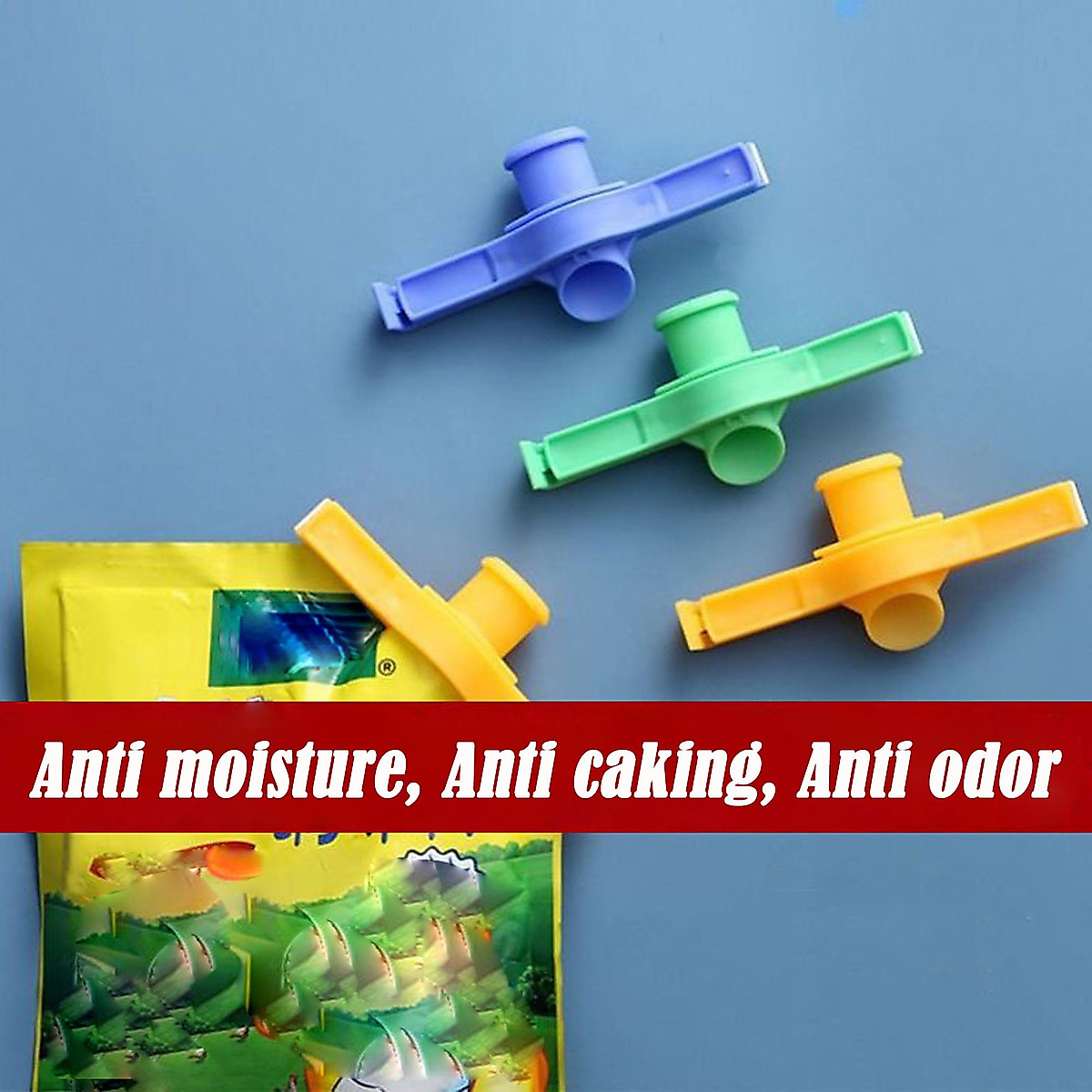 PWireless Sealing Clips for Snake Food Bags Moisture-proof& Fresh-keeping Food Storage Chip Clips Bag Clips Kitchen Clips for Various Food Packages (4pcs)