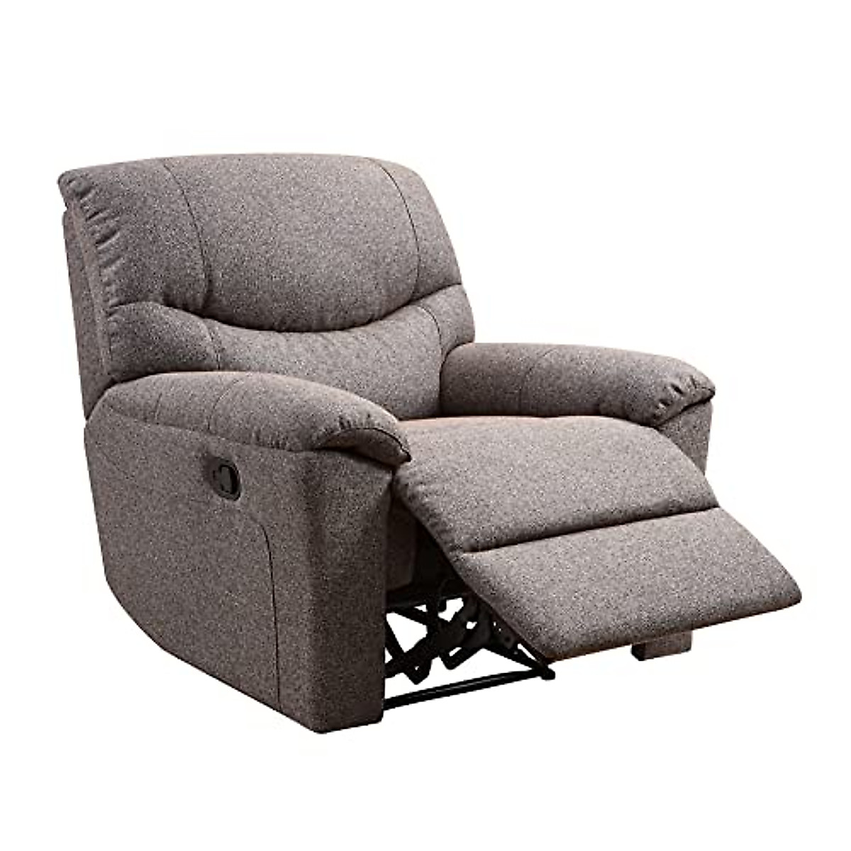 Manual Handel Adjustable Fabric Single Recliners Sofa Padded Seat and Back Chair for Living Room, Bedroom and Home Theater Seating (Brown)