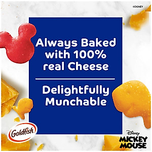Goldfish Disney Mickey Mouse Cheddar Crackers, Snack Crackers, 27.3 oz carton