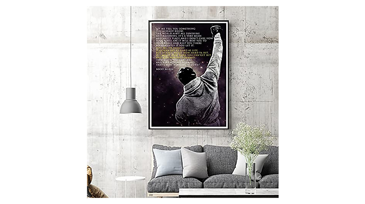 Rocky Balboa Motivational Quote Wall Art - Inspiring Movie Poster