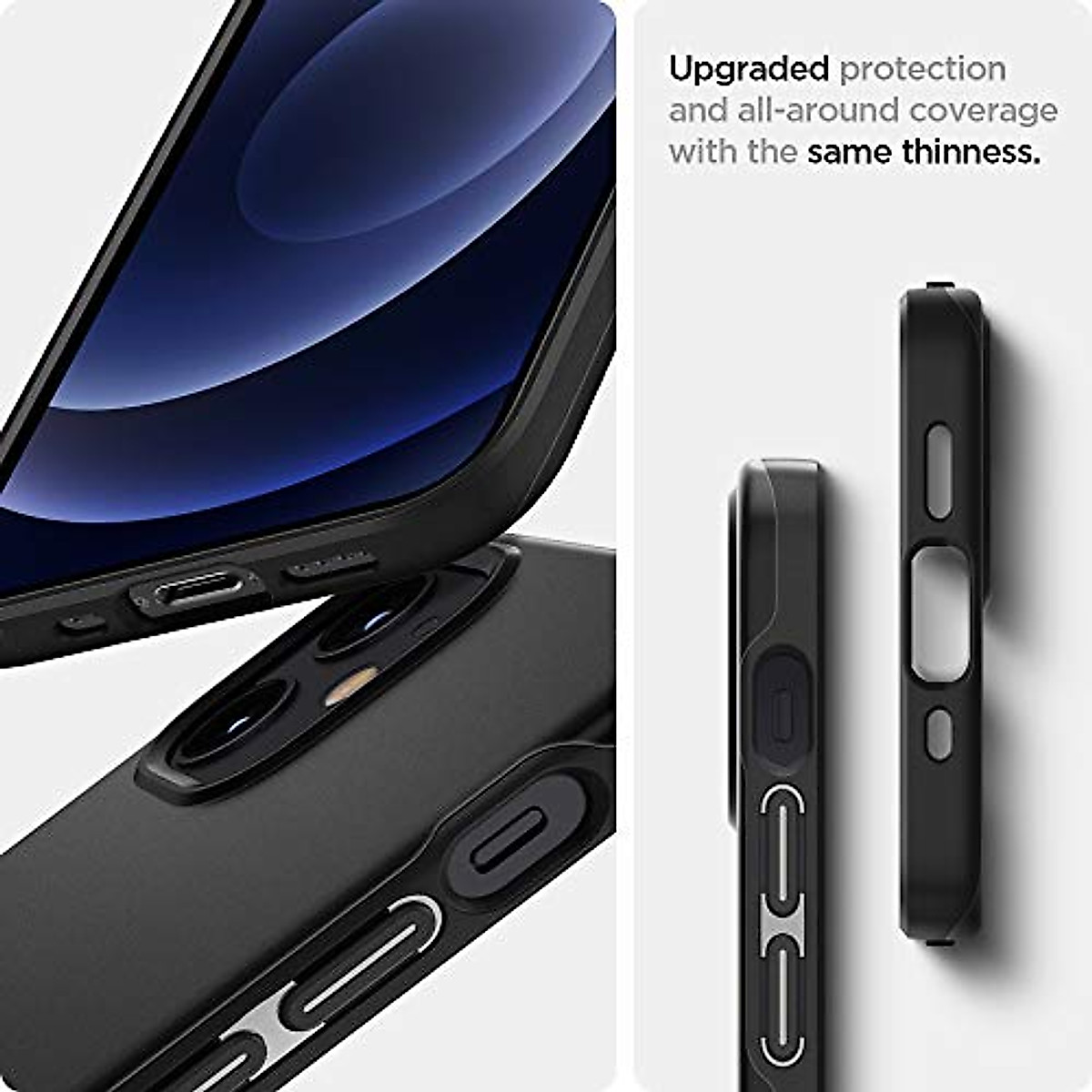 Spigen Thin Fit Designed for iPhone 12 Mini Case (2020). - Black