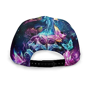 Unisex Baseball Caps Breathable Hip-Hop Baseball Dad Cap for Park, Running, Fishing, Hunting, Cool Baseball Hat Colorful Skulls Dad Hats