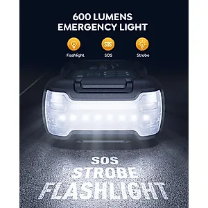 YaberAuto Car Battery Jump Starter 7000A 65W Fast Charging (All Gas/12.0L Diesel) Portable Car Jump Starter Battery Pack, Jump Box Battery Jumper Starter Portable Jumper Cables, 150W DC, 600LM Light