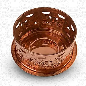 Chafing Dishes China Mongolian Multi-person Hot Pot, Pure Copper Concentrated Beijing Meat Hot Pot, Environmentally Friendly And Hygienic, Suitable For Family Dinner (Color : Brass, Size : 20cm)