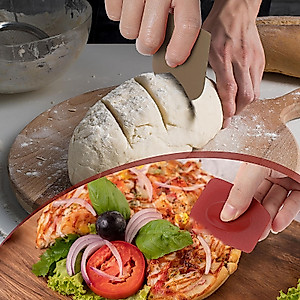 4 Pcs Pan Scraper Tool, Plastic Scraper Tool, Kitchen Pot Food Scraper Non-Scratch Scraper, Multifunctional Scraper Tool for Kitchen for Cleaning Grease Burnt Food