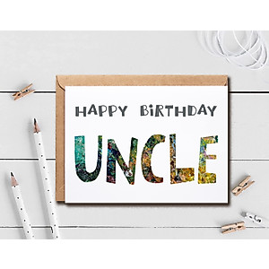 Happy Birthday Uncle - Uncle Birthday Card - Uncle Card - Card For Uncle Modern - Uncle Birthday Card - Card For Uncle