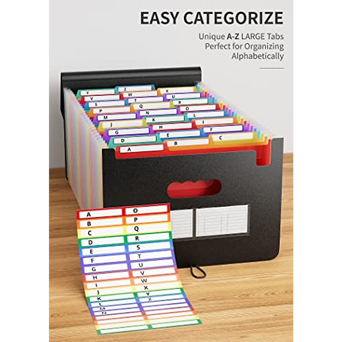 ABC life 26 Pockets Accordian File Organizer Keeper/Expanding Filling Box Letter A4 Size/Expandable File Folder/Plastic Accordion Document Paper Bill Receipt Organizer with A-Z Alphabetical Tabs