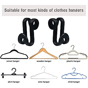Clothes Hanger Connector Hooks, Cascading Hangers Hooks Space Saving for Clothes Hanger, Closet Organizer Space Savers 60 Pack