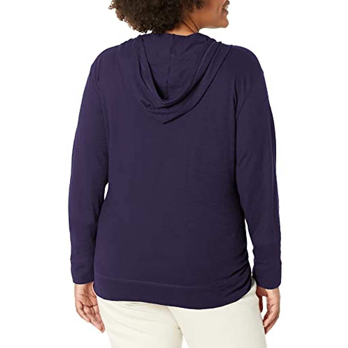 Hanes womens Slub Jersey fashion hoodies, Navy, Medium US