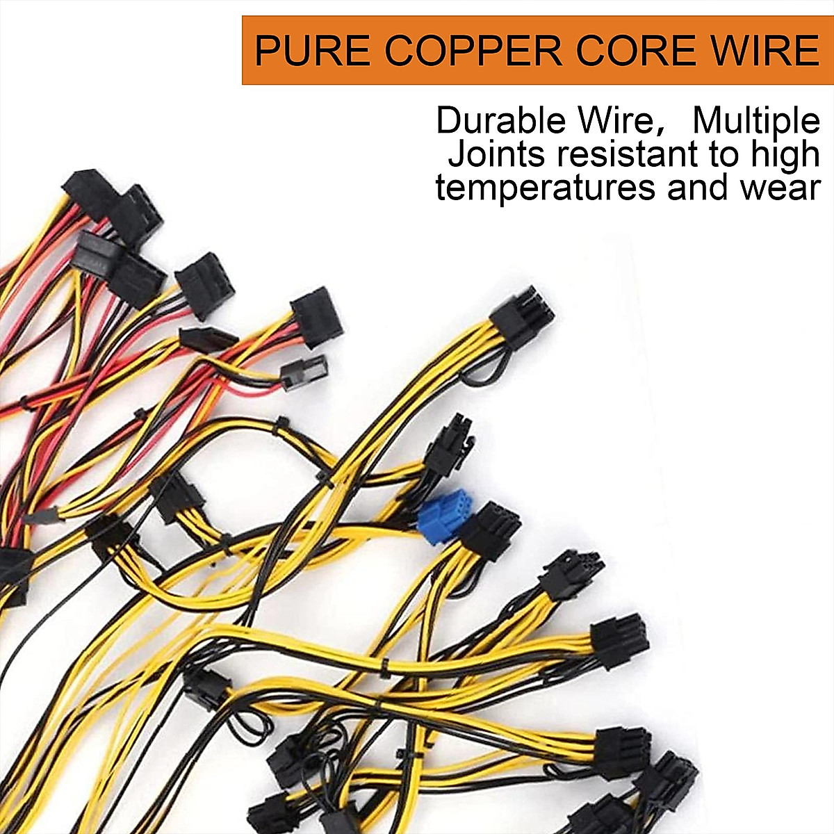 2000W Mining Power Supply for 8 GPU, PSU Power Supply for ETH Rig Ethereum Miner, 100V-270V PSU with Adapter Cable