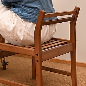 JIKUGO Bamboo Detachable Backrest Soft Chair - Dining Chair with Backrest, Plain Bamboo Seat for Home and Kitchen(Mini)