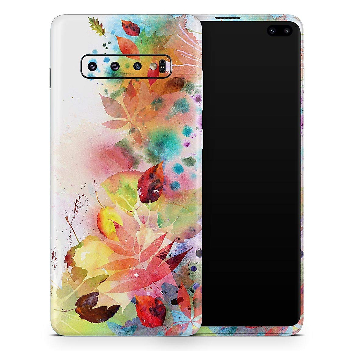DesignSkinz Neon Colored Watercolor Branch Protective Vinyl Decal Wrap Skin Cover Compatible with The Samsung Galaxy S20 (Screen Trim & Back Glass Skin)
