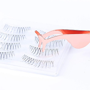 2pcs Eyelash Applicator Tool Eyelash Tweezers Lash Tool for False Lashes Lash Tools for Eyelash Extensions Fake Eyelash Applicator Lashes Clip Eyelash Tweezer Set