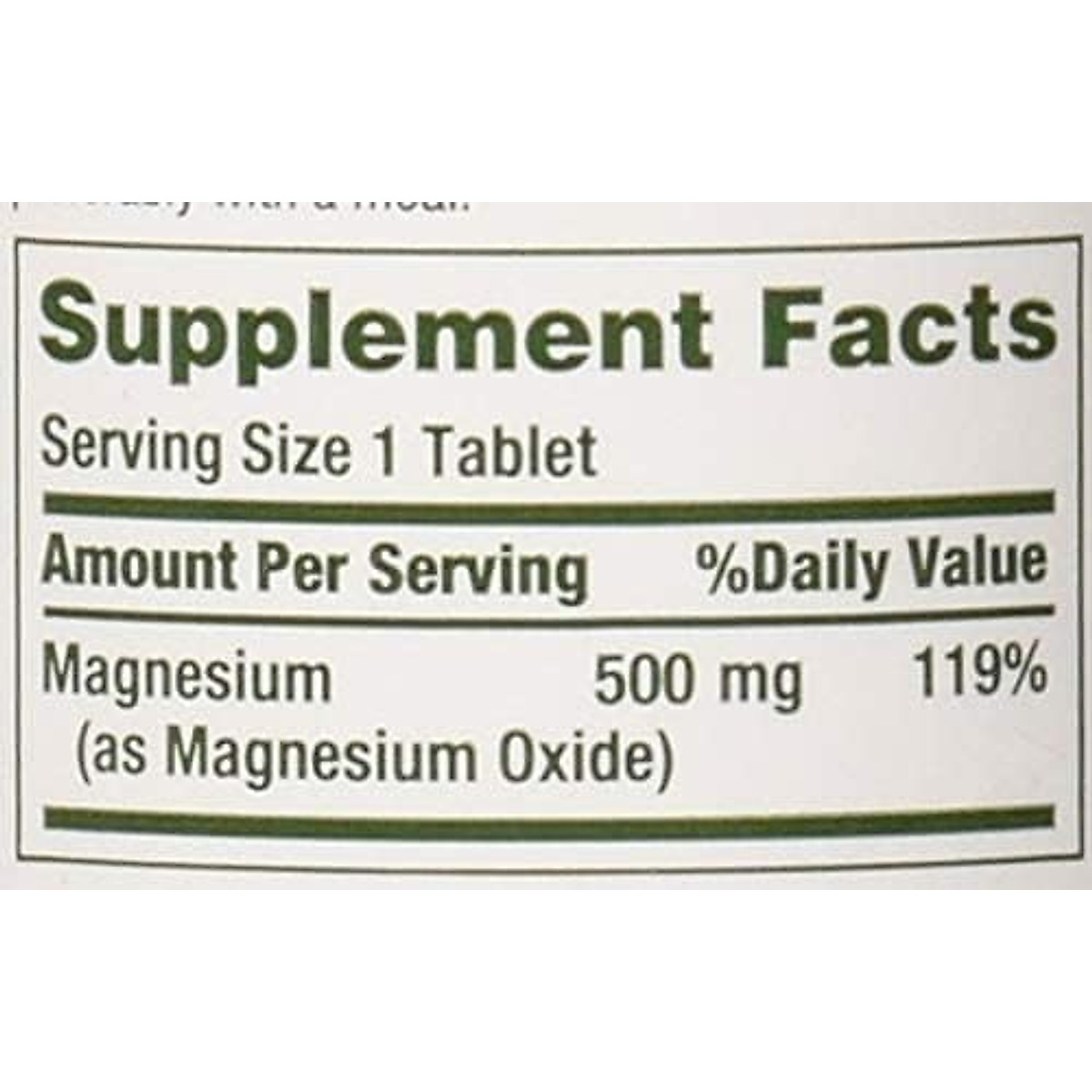 Nature's Bounty Magnesium Oxide 500mg, 100 Tablets