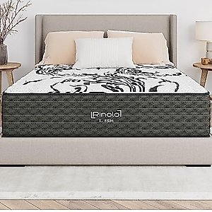 RINOLO X- Firm Mattress 12 Inch, Gel Infused Memory Foam Mattress for Pressure Relief, Pocket Innersprings/Orthopedic Foam | Freshly Baked Mattress | Mattress-in-a-Box (Full)
