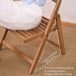 JIKUGO Folding Chair Bamboo Chairs-Small Foldable Chair for Outdoor, Dining Room, Living Room Bedroom, Office