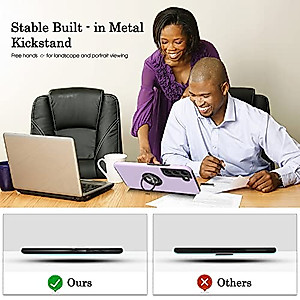 Gritup Galaxy S22 Case, Samsung Galaxy S22 Case with HD Screen Protector, [Military Grade] Shockproof Protection Case with 360° Magnetic Ring Holder Kickstand Phone Case for Samsung S22, Purple