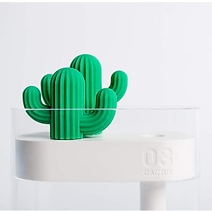 AmuseNd USB Cool Mist Humidifier with Night Light, Mini Size Cactus Humidifier for Bedroom Home Office Car with Timed auto Shutdown(Transparent)
