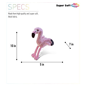 Puzzled Super Soft Pink Flamingo Plush, 8"
