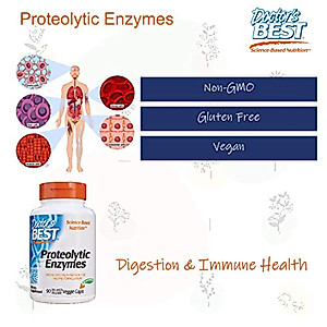 Doctor's Best Proteolytic enzymes, Digestion, Muscle, Joint, Non-GMO, Gluten Free, Vegetarian, 90 Veggie Caps