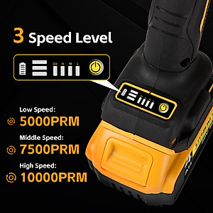 Angle Grinder Compatible with Dewalt 20V Max Battery(NO Battery) Cordless Angle Grinder,4-1/2" Blades Brushless Grinder for Cutting, Griding, Polishing(10000RPM) Battery Powered Angle Grinder