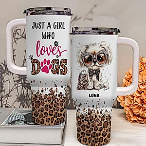 Personalized Dog Tumbler with Kuvasz Dog’s Name – Custom Travel Coffee Cup 40oz, Travel Coffee Cup, Gift for Mother's day, Father's day, Christmas 7hxCnS