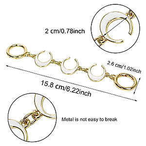 SONGKISSZQ Purse Strap Extender,Bag Extender Chain,Purse Chain Extender for Purse Handbags Shoulder Bag(White Long Round)