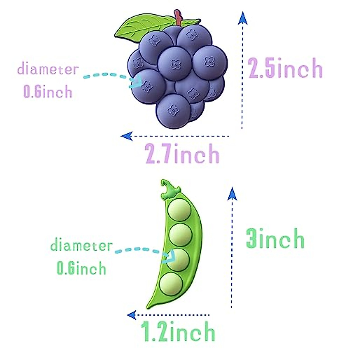 Cute Fridge Magnets Fun Food Fridge Magnets The Kitchen Decorate Use in Office Home Whiteboard Fruit Fridge Magnets (Grapes)