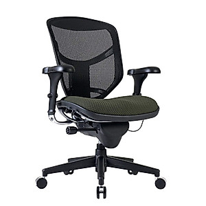 Workpro™ - Chair - Quantum 9000 Series Mid-Back Mesh/fabric Chair Black/olive - 43-3/4" H x 29-1/2" W x 28" D - 28" x 29