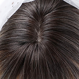 HAIRCUBE Blonde Wigs Shoulder Length Layered Wigs Long Curly Wigs for Women 18 Inch Wigs with Bangs