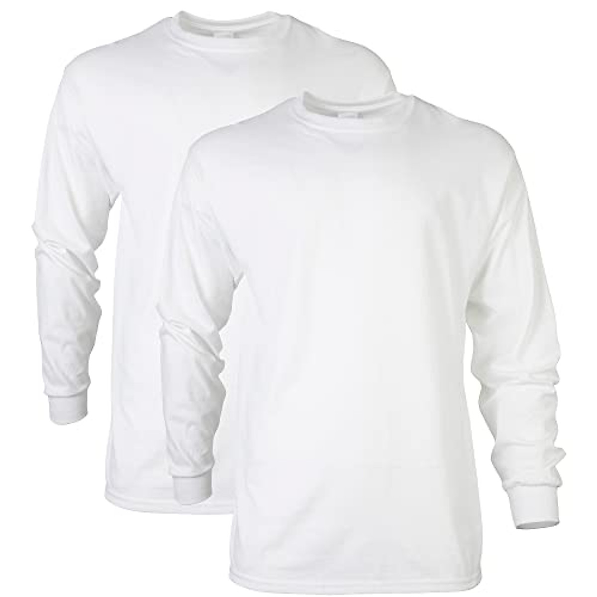 Gildan Men's Ultra Cotton Long Sleeve T-Shirt, Style G2400, Multipack, White (2-Pack), 2X-Large