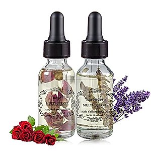 NP NATURES PHILOSOPHY Lavender Rose Multi Use Body Oil 2 Pack Natural and Organic Essential Oil for Face, Body, Nails Care and Massage - 30ML