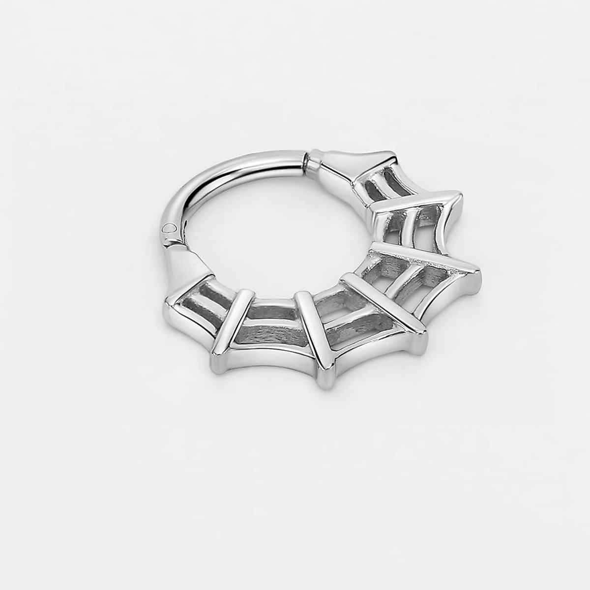 FANSING Halloween Septum Jewelry Cobweb Silver Septum Rings for Women 16g Septum Ring 8mm Surgical Steel Daith Piercing Body Jewelry 16 Gauge