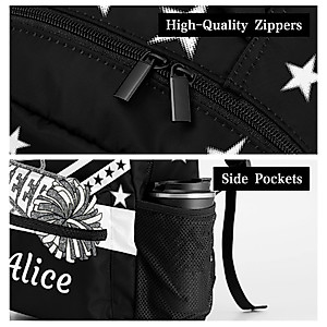 zaaprintblanket Custom Sliver Print Cheer Ball Backpack Personalized Name Casual Travel Bag Laptop Bag for Gift