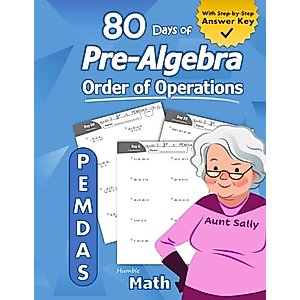 Pre-Algebra: Order of Operations (PEMDAS): Pre-Algebra Practice Problems with Step-by-Step Answers, Middle School Math Workbook - 9th grade - Ages ... – Easy Learning Worksheets - With Answer Key