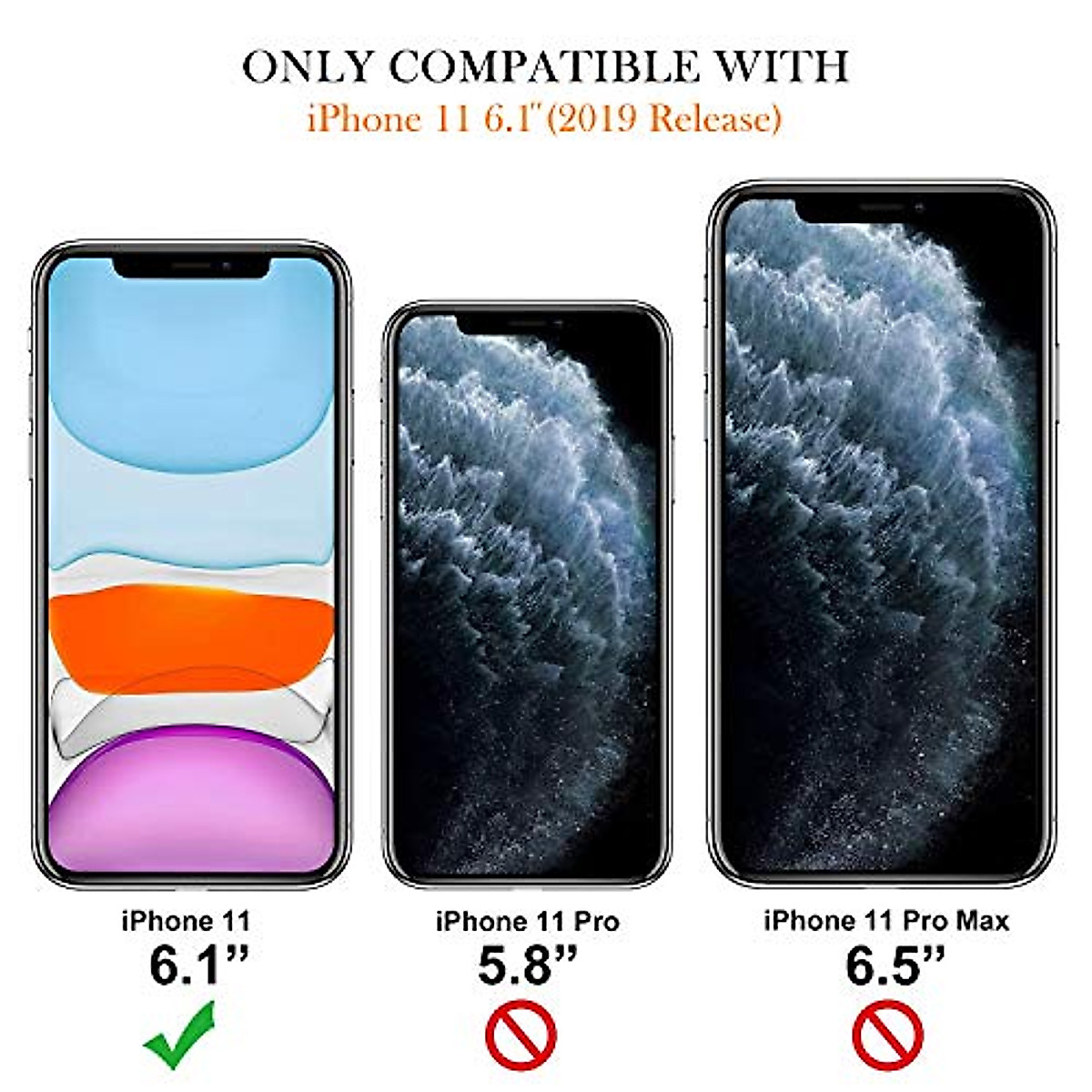 LUXVEER iPhone 11 Case with Tempered Glass Screen Protector,Floral Flower Pattern on Soft Clear TPU Cover for Girls Women,Slim Fit Protective Phone Case for Apple iPhone 11 6.1 inch Purple Lavender