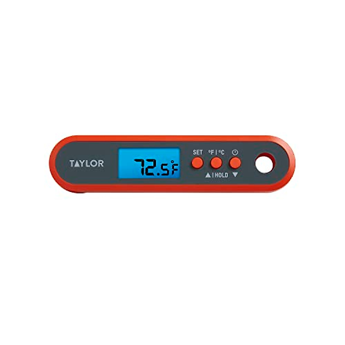 Taylor Digital Waterproof Food Meat and Candy Thermometer, with a Folding Probe, programmable presets, Backlit Display, andIncludes 2 AAA Batteries