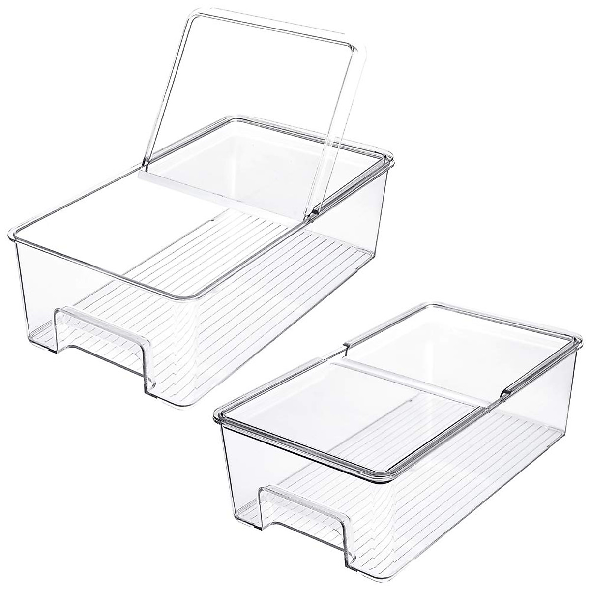 SANNO Produce Saver Containers for Refrigerator, set of 6, Vegetable Refrigerator Organizer Food Bins