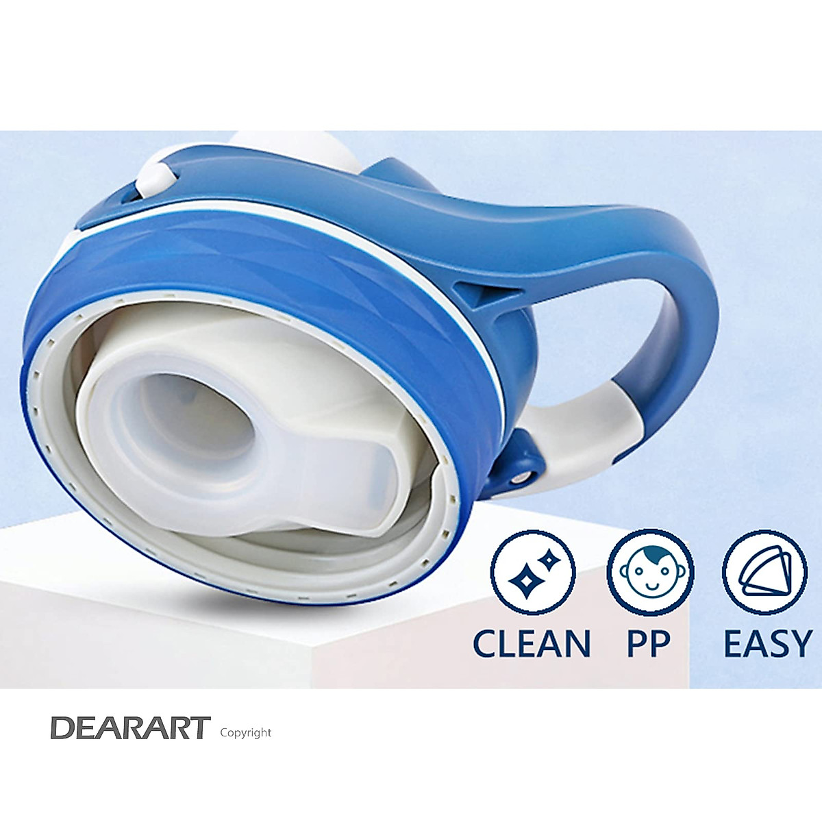 DEARART 26oz Blue Water Bottles With TRITAN, BPA FREE, Leakproof and One Hand Operation, Drink Quickly