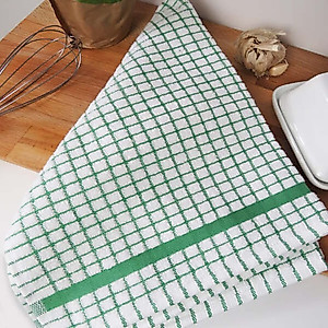 Samuel Lamont Poli Dri Tea Towels - Set of 3 100% Cotton 27.5 x 19 Inch (Green)