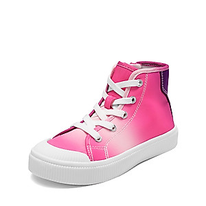 DREAM PAIRS Kids Sneakers Little Boys Girls High Top Canvas Shoes LilLegends CourtStar Casual Walking Shoes,Size 2 Little Kid,HOT Pink/Purple,SDFS2326K