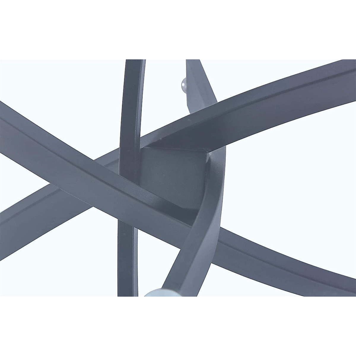 NIERN Round Tempered Glass Dining Table for 2-4 with Metal Legs, 35.5 in Modern Small Kitchen Table for Kitchen Dining Room (Black)