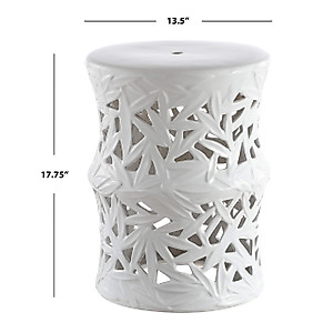 Safavieh ACS4573A Granda Ceramic Decorative Garden Stool, White