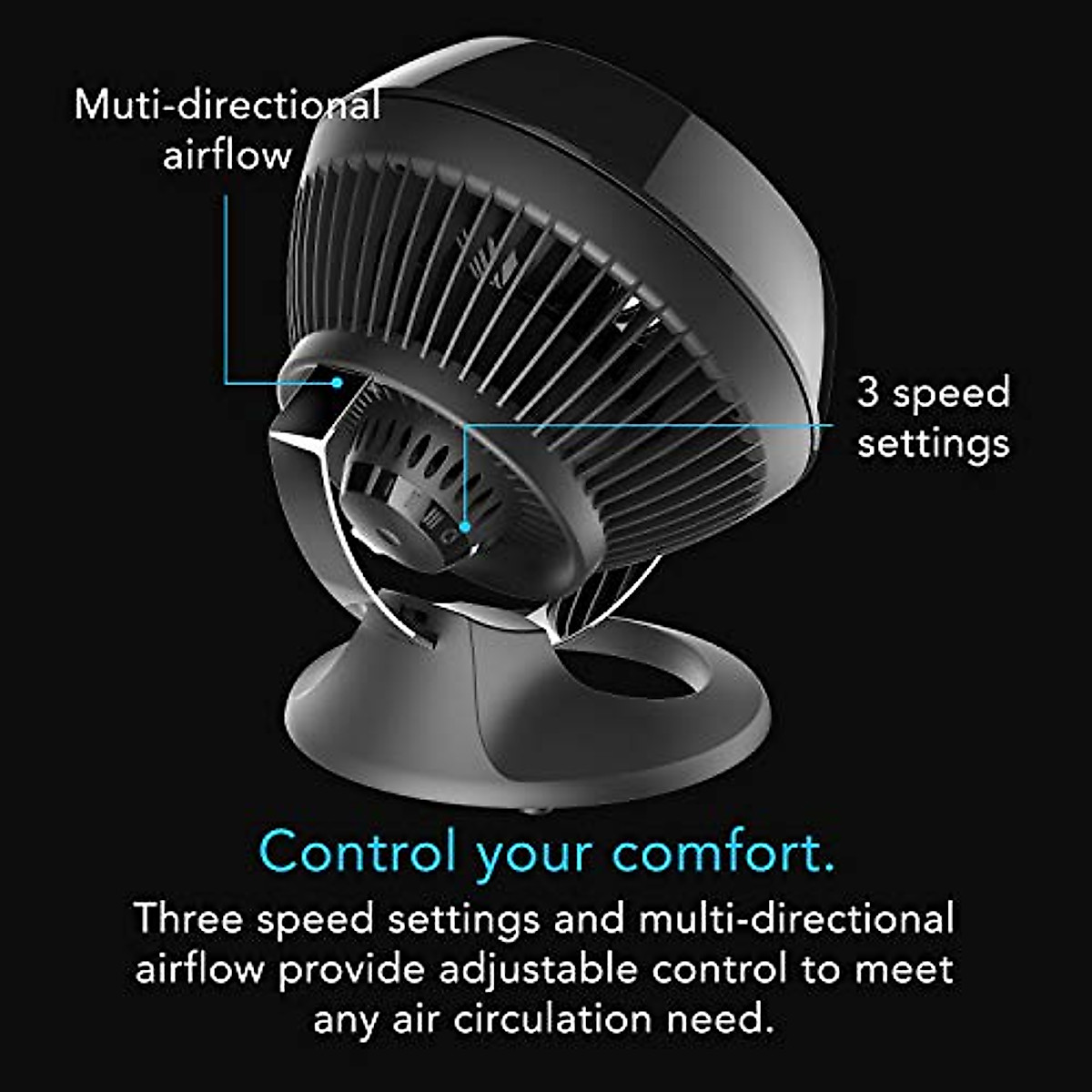 Vornado 460 Small Whole Room Air Circulator Fan with 3 Speeds, Black & 133 Compact Air Circulator Fan