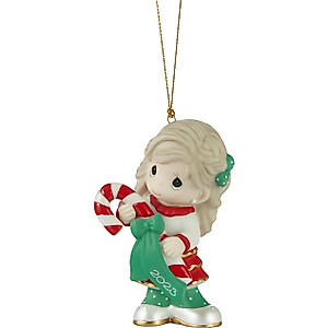 Precious Moments Ornament | Sweet Christmas Wishes 2023 | Dated Girl Bisque Porcelain Ornament | Holiday Decor & Gifts | Hand-Painted