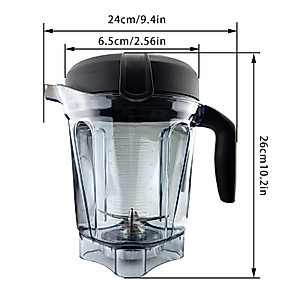 64-Ounce Blender Container, Transparent Food Blender Container with Blade Lid Blender Replacement Parts Fit for Vitamix 5300 Container Blender Pitcher Compatible for G-Series Blender 2L
